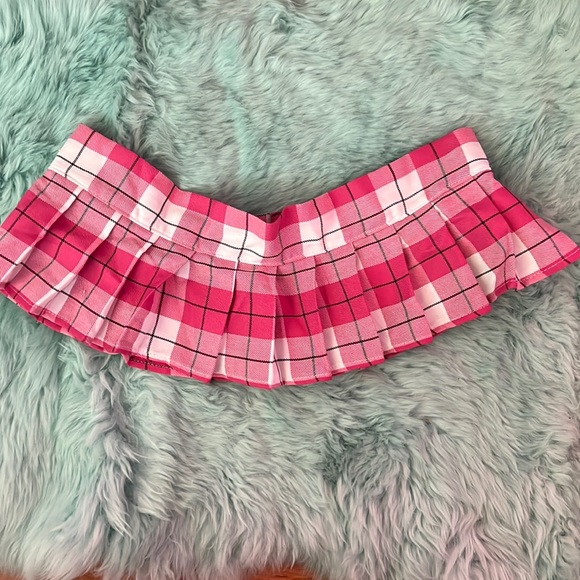 Roma | Skirts | Roma Costume Schoolgirl Pink Plaid Micro Mini Velcro ...